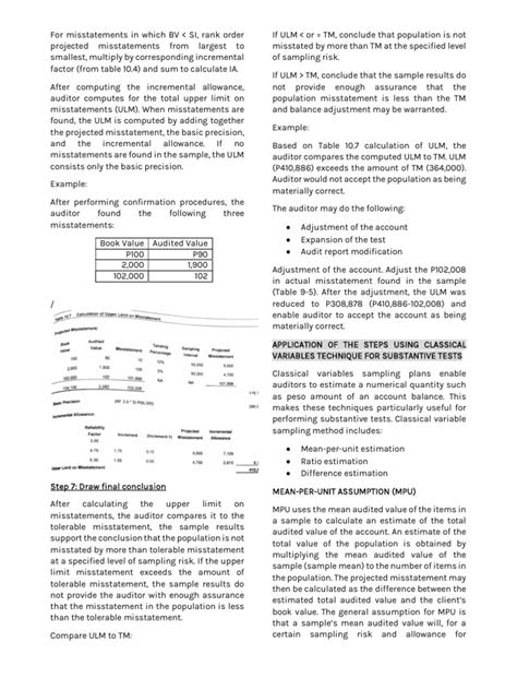 At Chapter 10 Notes Part 3 Pdf Audit Standard Deviation