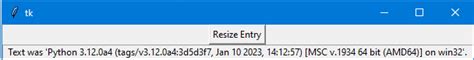 Python Set Width Of Entry Object In An Optimal Way The String Is Fully Visible Stack Overflow