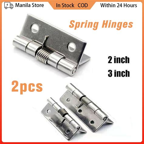 2pcs 2inch 3inch Spring Hinges Self Closing Spring Hinge Stainless
