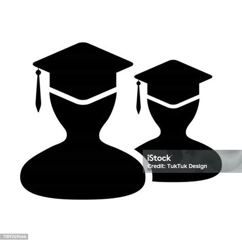 학습 아이콘 벡터 남성 그룹 학생 프로필 아바타 와 박격포 보드 모자 기호 학교 대학 및 대학 졸업 학위 평면 컬러 문맥 Pictogram Educational