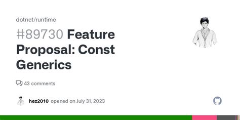 Mark Vestuto On Linkedin Feature Proposal Const Generics · Issue 89730 · Dotnetruntime
