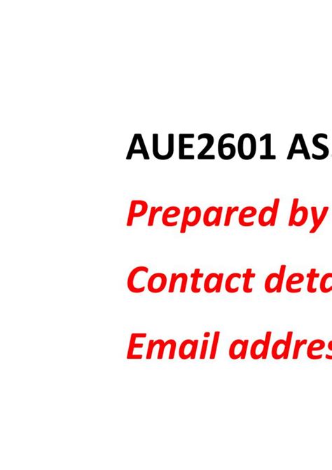 Aue2601 Assignment 2 Semester 1 Unisa Year 2024 Aue2601 Auditing
