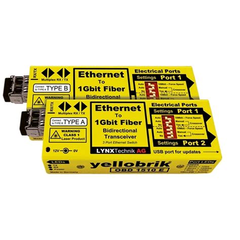RCB Logic Lynx Technik Bidirectional 1Gbit Ethernet Fibre Optic Transceiver
