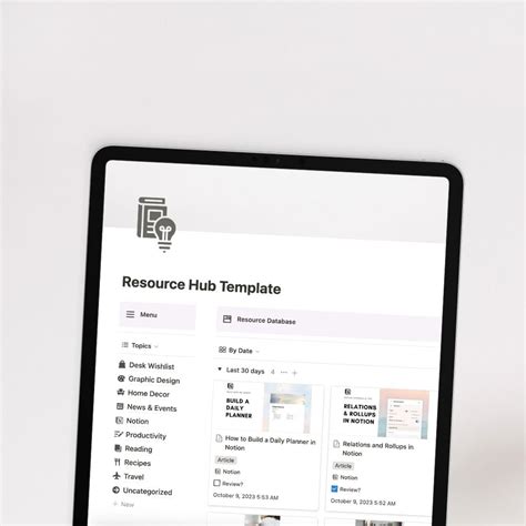 Resource Hub Notion Template The Organized Notebook