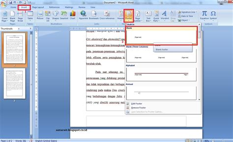 Cara Membuat Header Dan Footer Di Microsoft Word 2007 Antara It