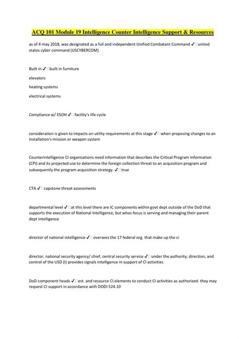 Acq 101 Module 19 Intelligence Counter Intelligence Support And Resources Acq 101 Module 19