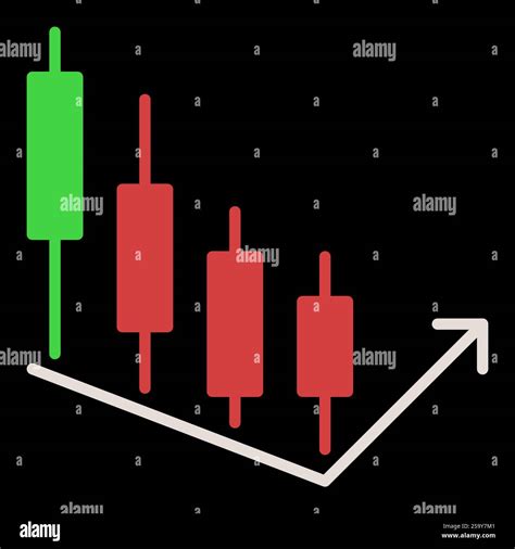 Candlestick Chart Element With Arrow Vector Margin Trading Concept Colored Icon Or Symbol Stock