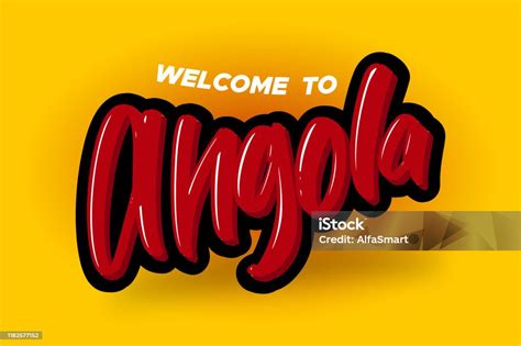 앙골라 현대 브러시 문자 텍스트에 오신 것을 환영합니다 비즈니스 인쇄 및 광고를위한 벡터 일러스트 로고 Film Festival