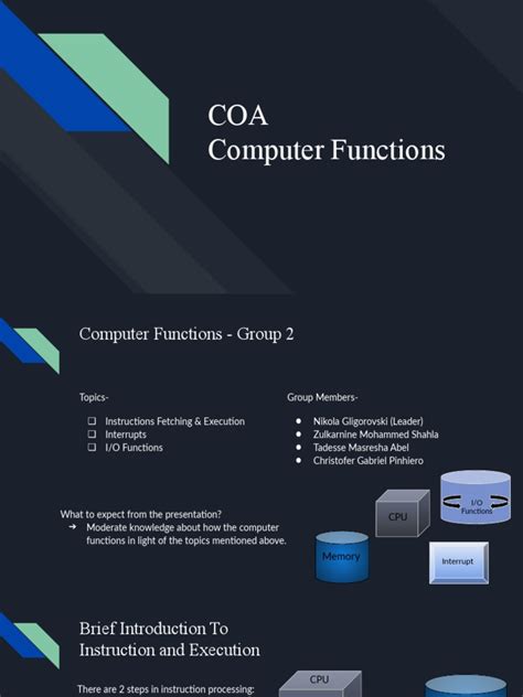 coa computer functions pdf central processing unit input output