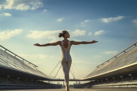 Premium Ai Image Athletic Olympics Woman In Sport Costume Generated By Ai