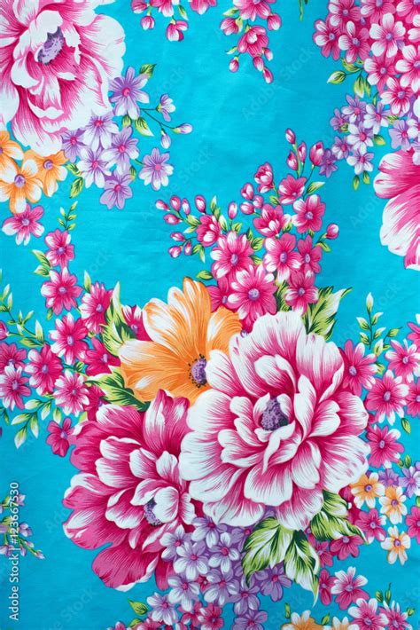 Traditional Taiwanesechinese Floral Fabric 台湾の花柄の布「客家花布」 素材庫相片 Adobe