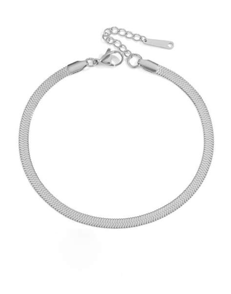 Гривна за глезен неръждаема стомана с класически дизайн цвят сребро Biju Bg Com Онлайн