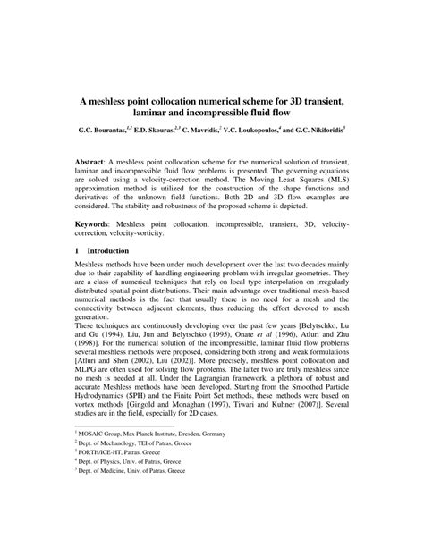 pdf a meshless point collocation numerical scheme for 3d transient