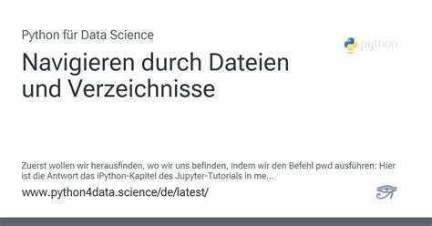 Navigieren Durch Dateien Und Verzeichnisse Python Für Data Science 2430