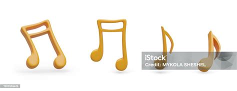 다른 위치에 있는 황금 음표 흰색 배경에 음악 표지판 세트 3차원 형태에 대한 스톡 벡터 아트 및 기타 이미지 3차원 형태 Classical Concert Dj