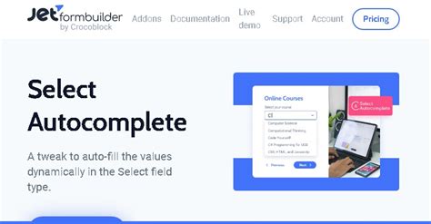 Jetformbuilder Select Autocomplete Cromur