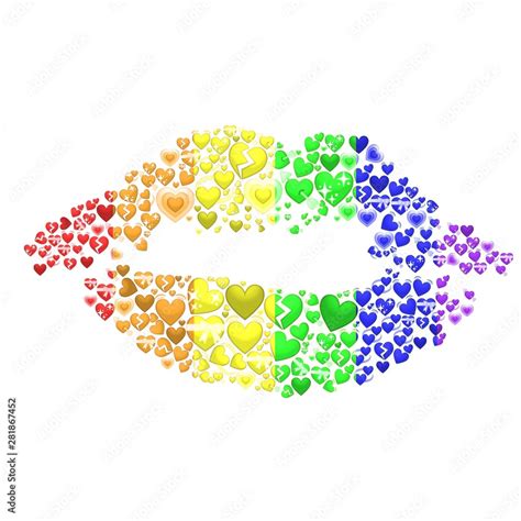 Pride Heart Emoji Kiss Lgbtq Stock Illustration Adobe Stock