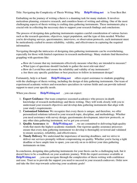 Data Gathering Instruments In Thesis Sample Pdf