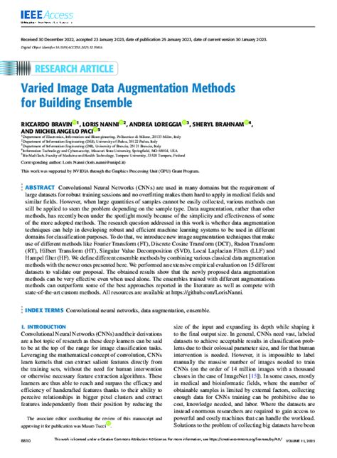 Pdf Varied Image Data Augmentation Methods For Building Ensemble