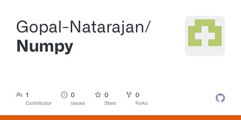 Github Gopal Natarajannumpy