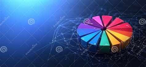 Colorful Pie Chart Representing Data Visualization With Vibrant Segments And Network Connections