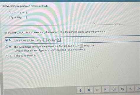 solve using augmented matrix
