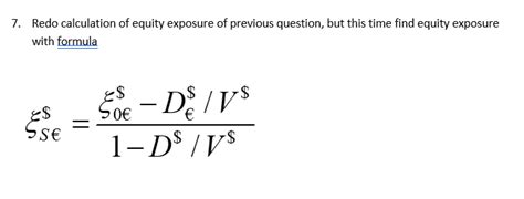 solved 7 redo calculation of equity exposure of previous