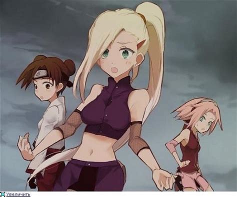 ТенТен Ино и Сакура Девушки Конохи Анимационные зарисовки Наруто Аниме