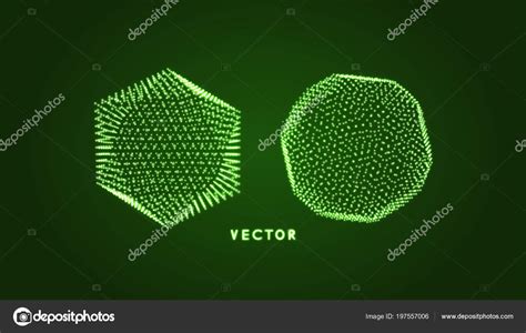 Object Dots Molecular Grid Technology Style Particle Vector Illustration Futuristic Stock Vector