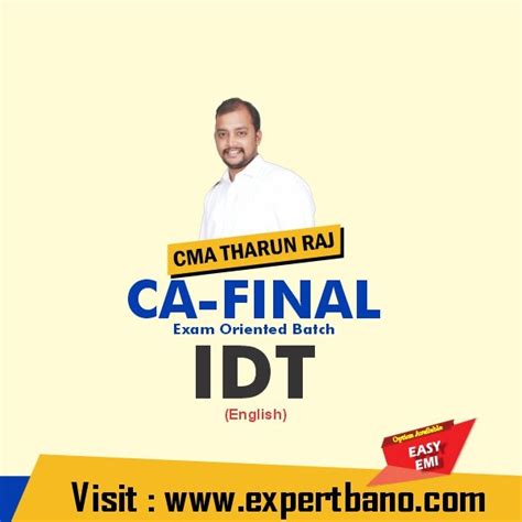 Ca Final Indirect Tax Idt Exam Oriented Batch By Cma Tharun Raj