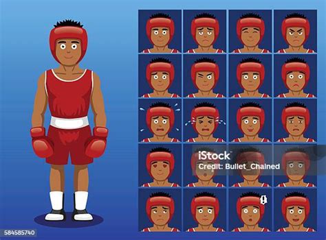 복서 만화 감정 얼굴 벡터 일러스트 권투 스포츠에 대한 스톡 벡터 아트 및 기타 이미지 권투 스포츠 감정 격노한 Istock