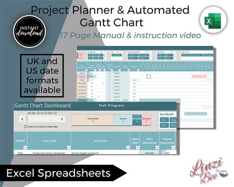 Project Management Gantt Chart Project Customer Tracker Excel Dashboard Timeline Planner