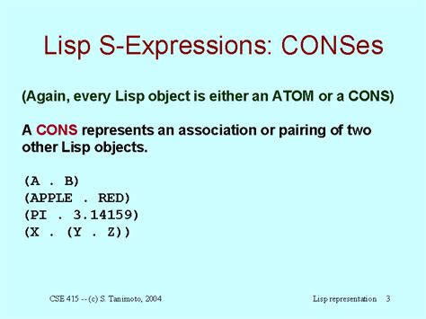 Lisp S Expressions Conses