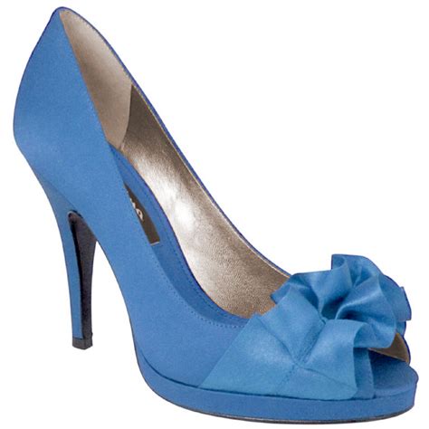 Nina Shoes Evelixa In Blue China Blue Luster Satin Lyst