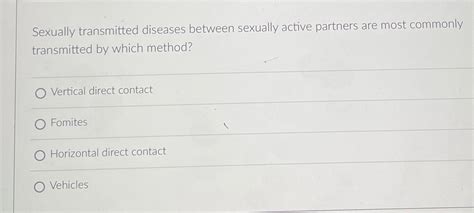 Solved Sexually Transmitted Diseases Between Sexually Active