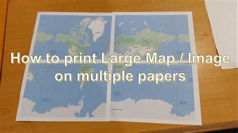 How To Print Large Map Image On Multiple Papers And Make It One Paper Template Map Large Maps