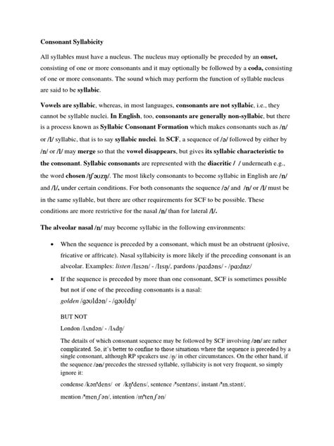 consonant syllabicity pdf pdf syllable consonant