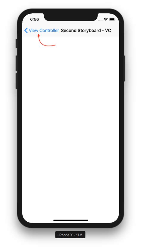 Ios Back Button In A Referenced Storyboard Stack Overflow