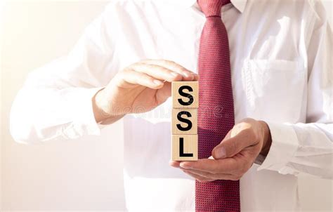 SSL Security Certificate For Web Site Written On Wooden Cube Blocks Stock Photo Image Of