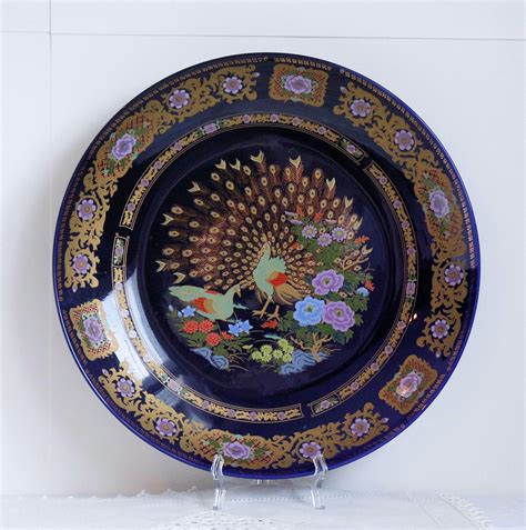 Antique Peacock Platter 12 Japanese Plate Oriental Etsy Canada Oriental Decor Japanese