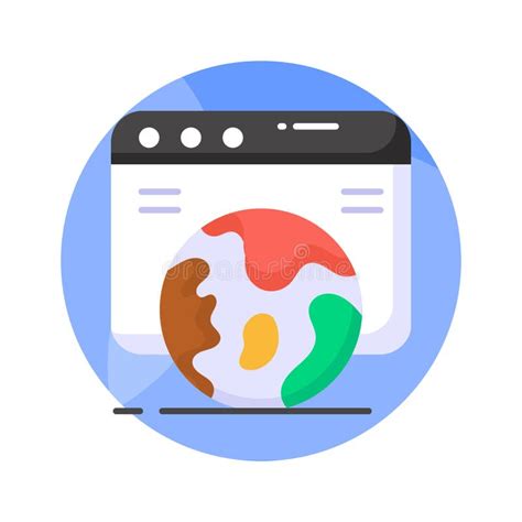 Webpage With Globe Showing Global Website Concept Vector Stock Vector