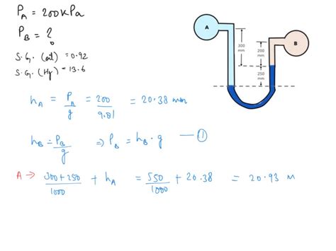 Solved A Differential Manometer Connects Pipes A And B Use The Differential Manometer To