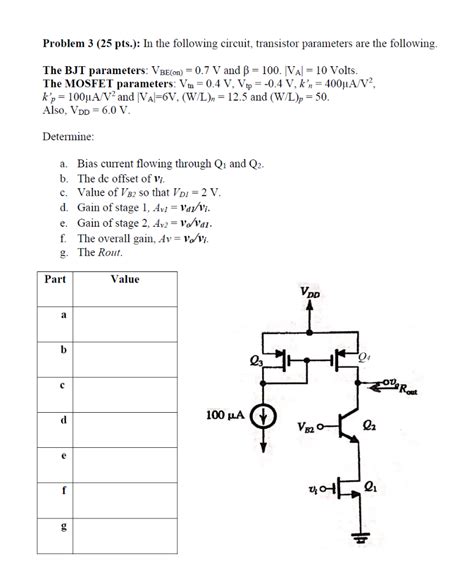 Solved Problem 3 25 Pts In The Following Circuit Chegg Com
