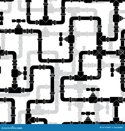 Seamless Pattern With Water Pipeline Stock Vector Illustration Of Communication Industrial