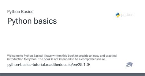 Python Basics 25 1 0