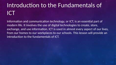 The Fundamentals Of Ict Teaching Resources