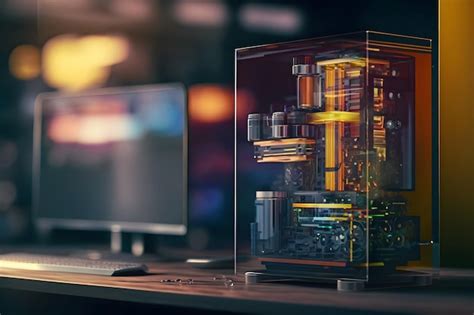Premium Ai Image Modern Quantum Computer In A Glass Case Neural