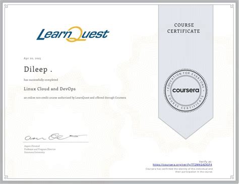 linux devops cloudcomputing coursera learnquest techskills ci cd
