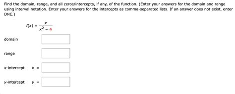 Solved Find The Domain Range And All Zeros Intercepts If Chegg