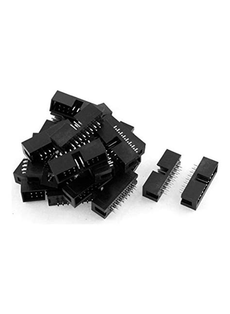 Uxcell 24pcs 2x8 16 Pin Straight Box Header Connector Idc Male Sockets 2 54mm Black Best Price